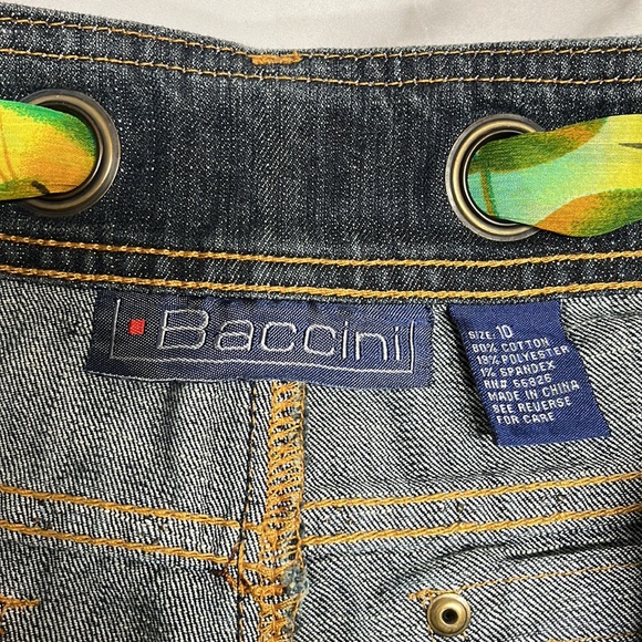 Baccini | Jeans | Baccini Capri Cropped Jeans Grommet Tropical Scarf ...